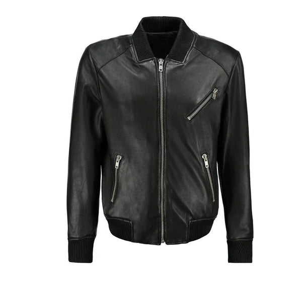 Men Bomber Leather Jacket – Jacket Hunt