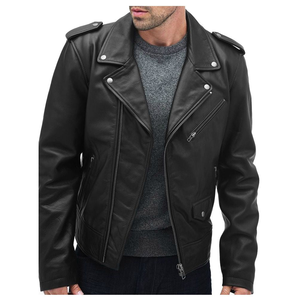 Slim Fit Moto Biker Jacket – Jacket Hunt
