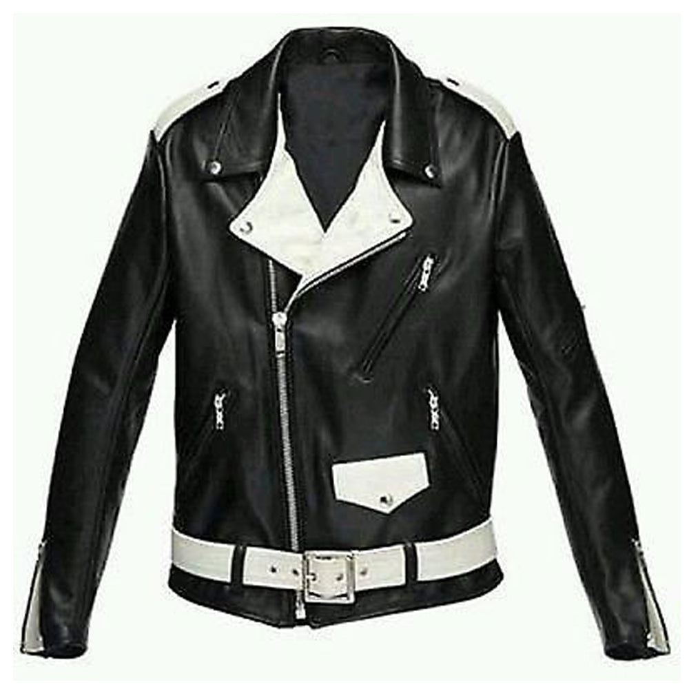 Men Black Brando Motorcycle Leather Jacket – Jacket Hunt