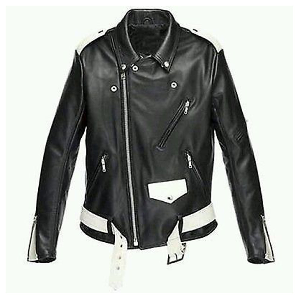 Men Black Brando Motorcycle Leather Jacket – Jacket Hunt